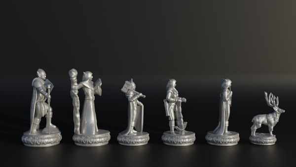 modelo 3d Elf Chess Set - Medieval Chess With 6 Different Model print ...