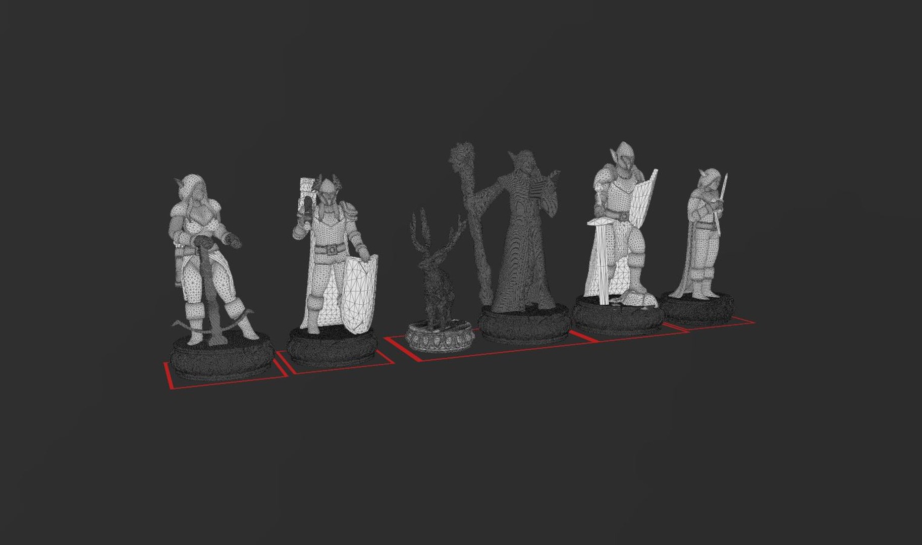 Elf Chess Set - Medieval Chess With 6 Different Model 3D Print Model 3D ...