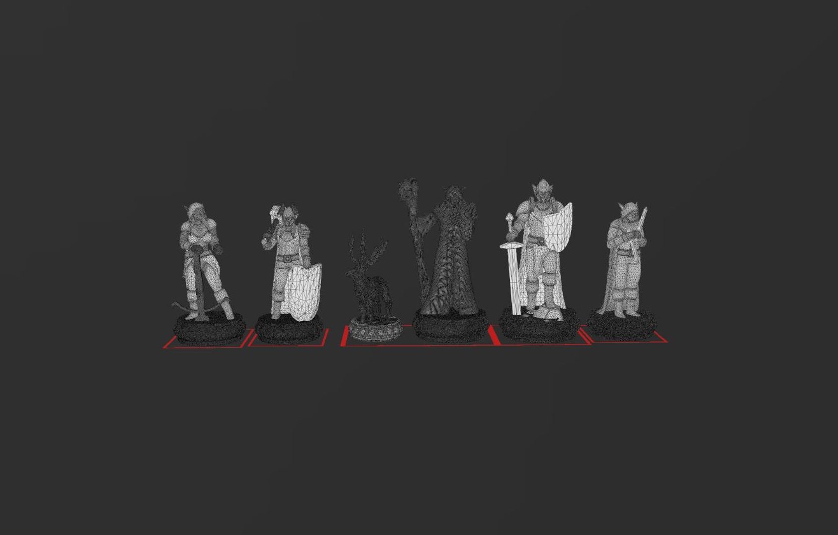 Elf Chess Set - Medieval Chess With 6 Different Model 3D Print Model 3D ...