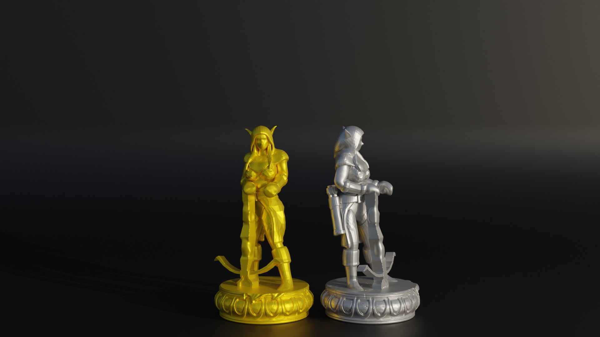 Elf Chess Set - Medieval Chess With 6 Different Model 3D Print Model 3D ...