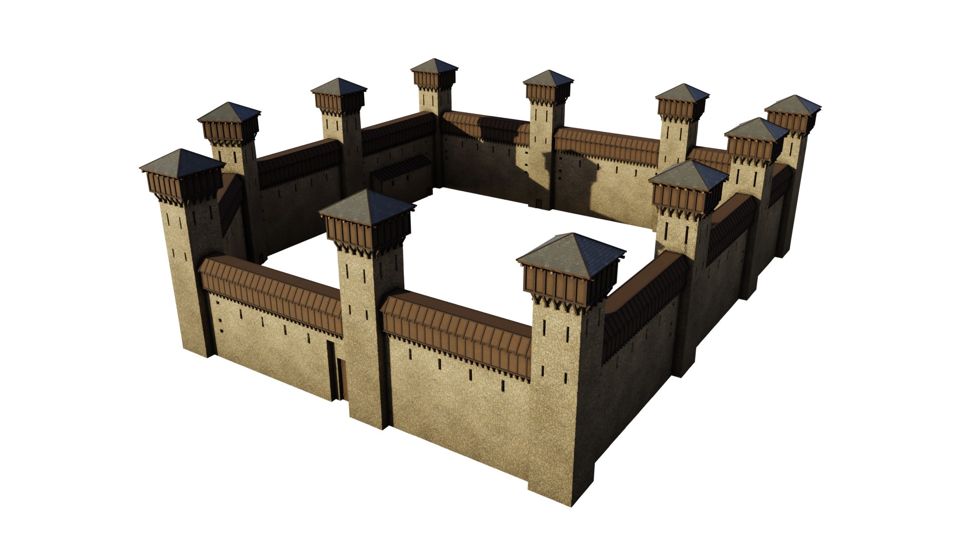 Medieval Fortification Pack Wall 3D Model - TurboSquid 1646678