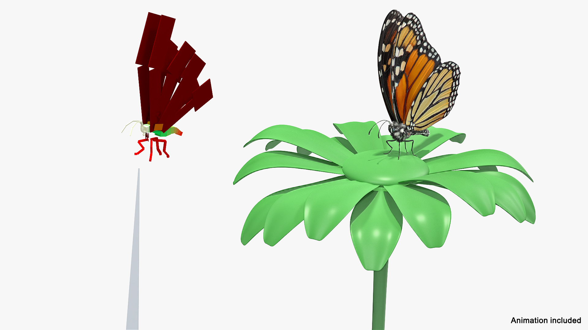 Monarch Butterfly Collects Nectar 3D Model - TurboSquid 1469272