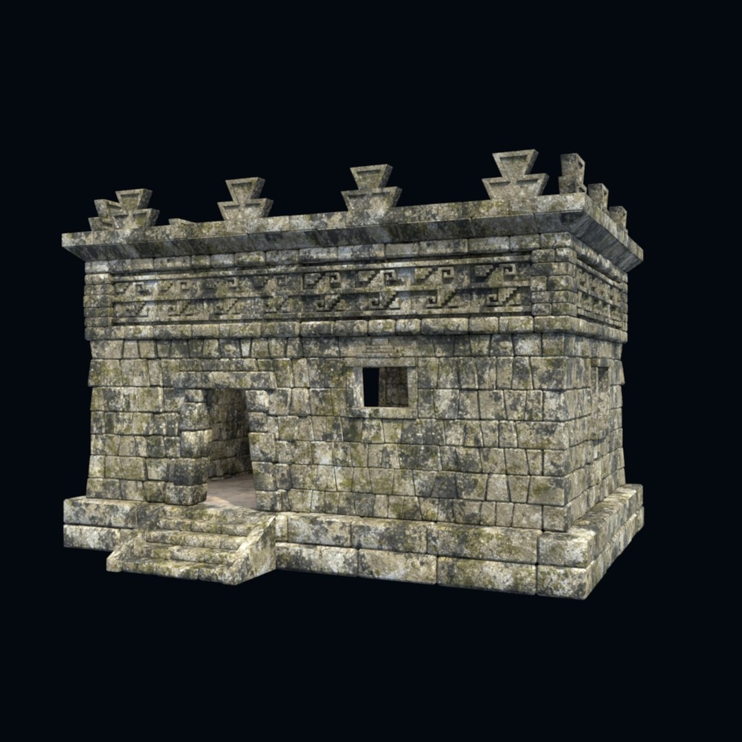 3D OLD ANCIENT HOUSE AZTEC MAYAN INCA STONE TEMPLE COLLECTION ...