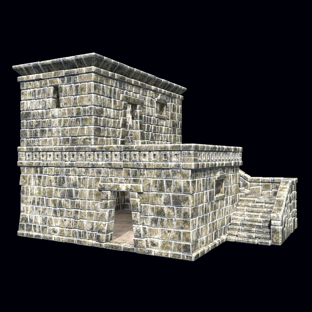 3D OLD ANCIENT HOUSE AZTEC MAYAN INCA STONE TEMPLE COLLECTION ...