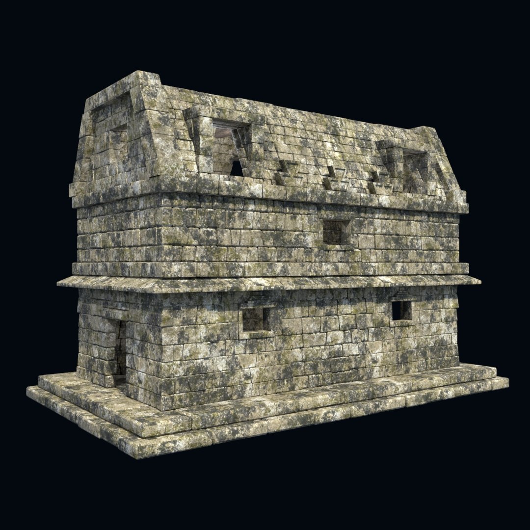3D OLD ANCIENT HOUSE AZTEC MAYAN INCA STONE TEMPLE COLLECTION ...