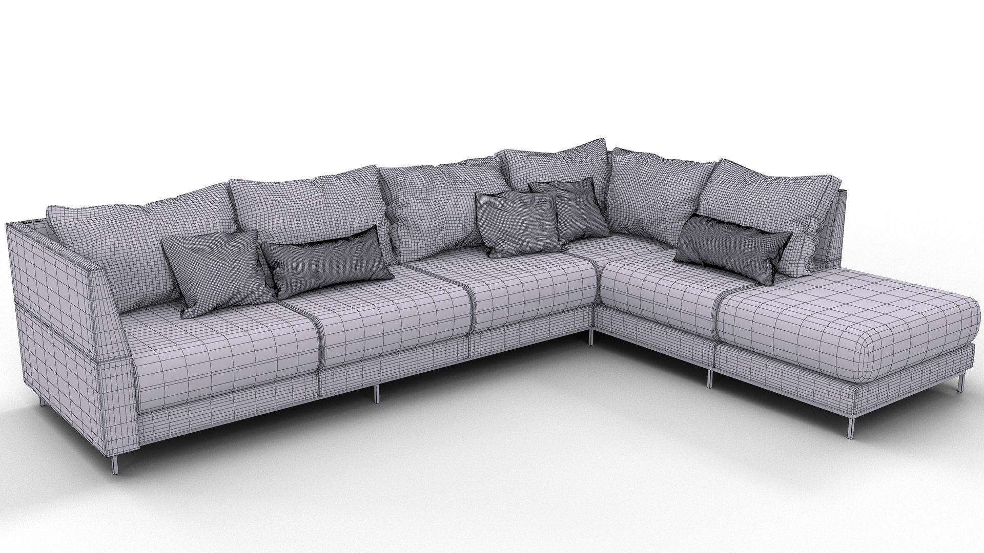 Sectional Sofa and Arm Chair 3D model - TurboSquid 2000007