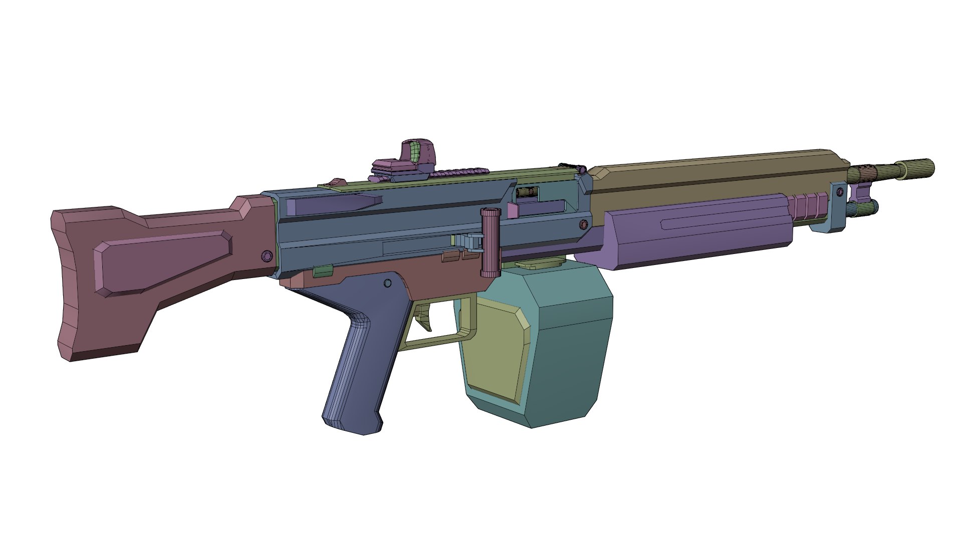 3D Cyclone Twin-Barrel Futuristic Heavy Assault Rifle Model ...