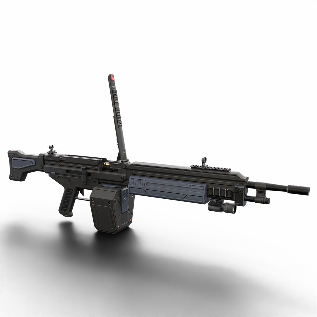 3D Cyclone Twin-Barrel Futuristic Heavy Assault Rifle Model ...