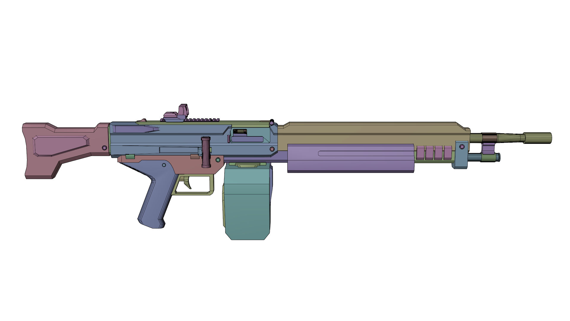 3D Cyclone Twin-Barrel Futuristic Heavy Assault Rifle Model ...