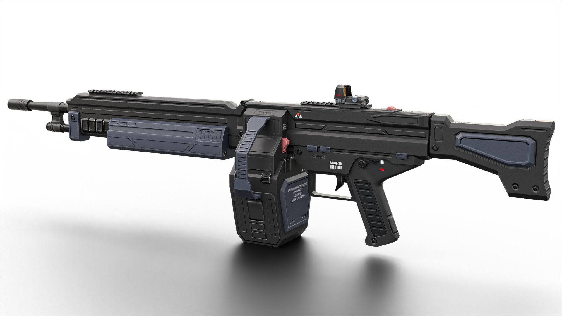 3D Cyclone Twin-Barrel Futuristic Heavy Assault Rifle Model ...