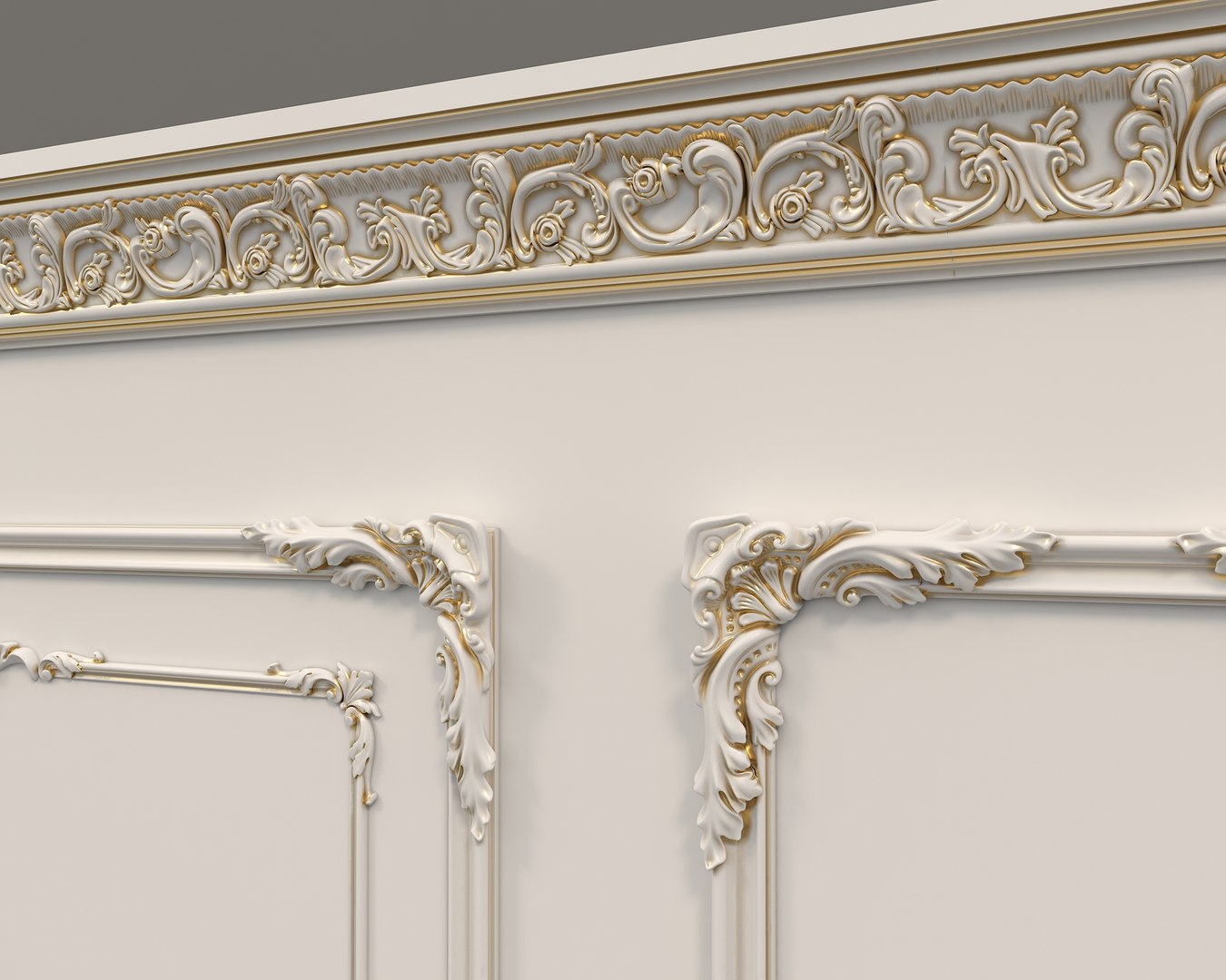 3D Wall Molding In Classic French Style 17 - TurboSquid 2197865