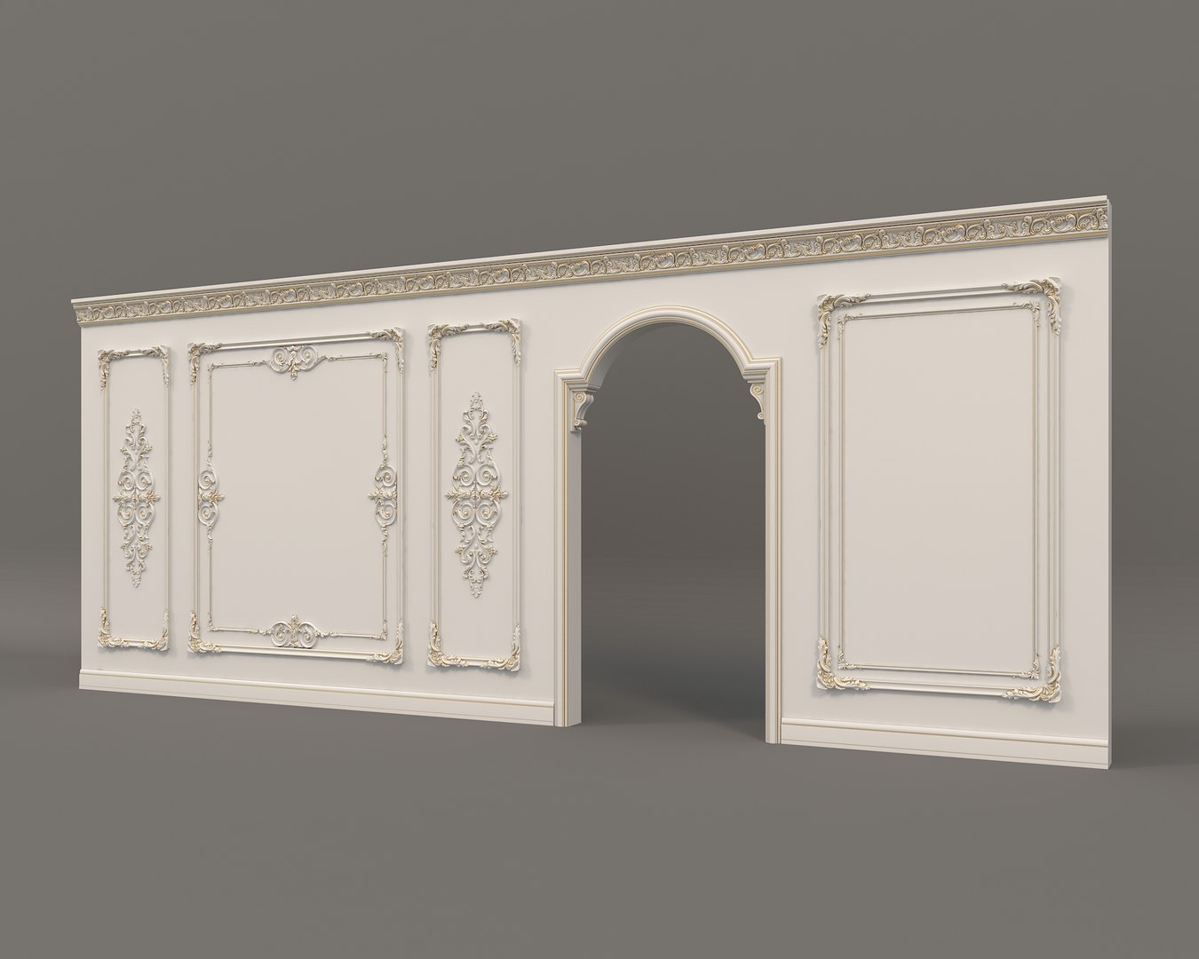 3D Wall Molding In Classic French Style 17 - TurboSquid 2197865