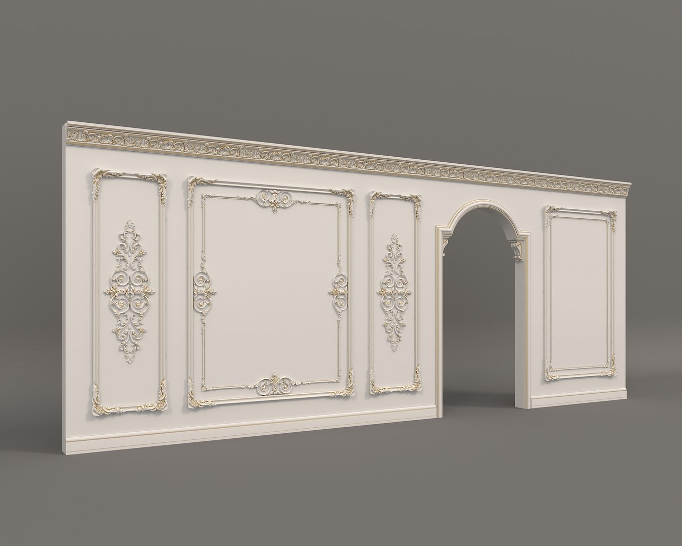 3D Wall Molding In Classic French Style 17 - TurboSquid 2197865