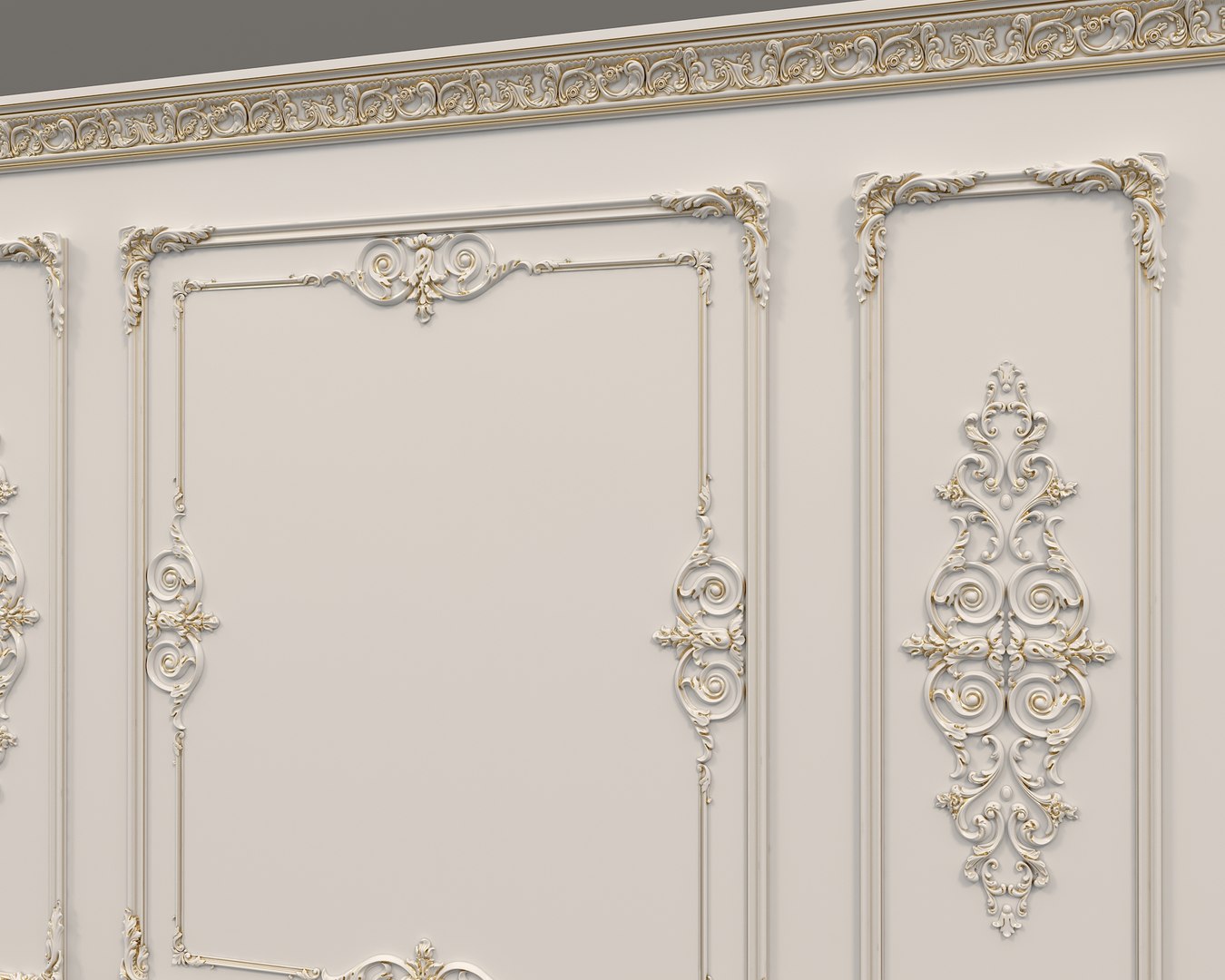 3D Wall Molding In Classic French Style 17 - TurboSquid 2197865