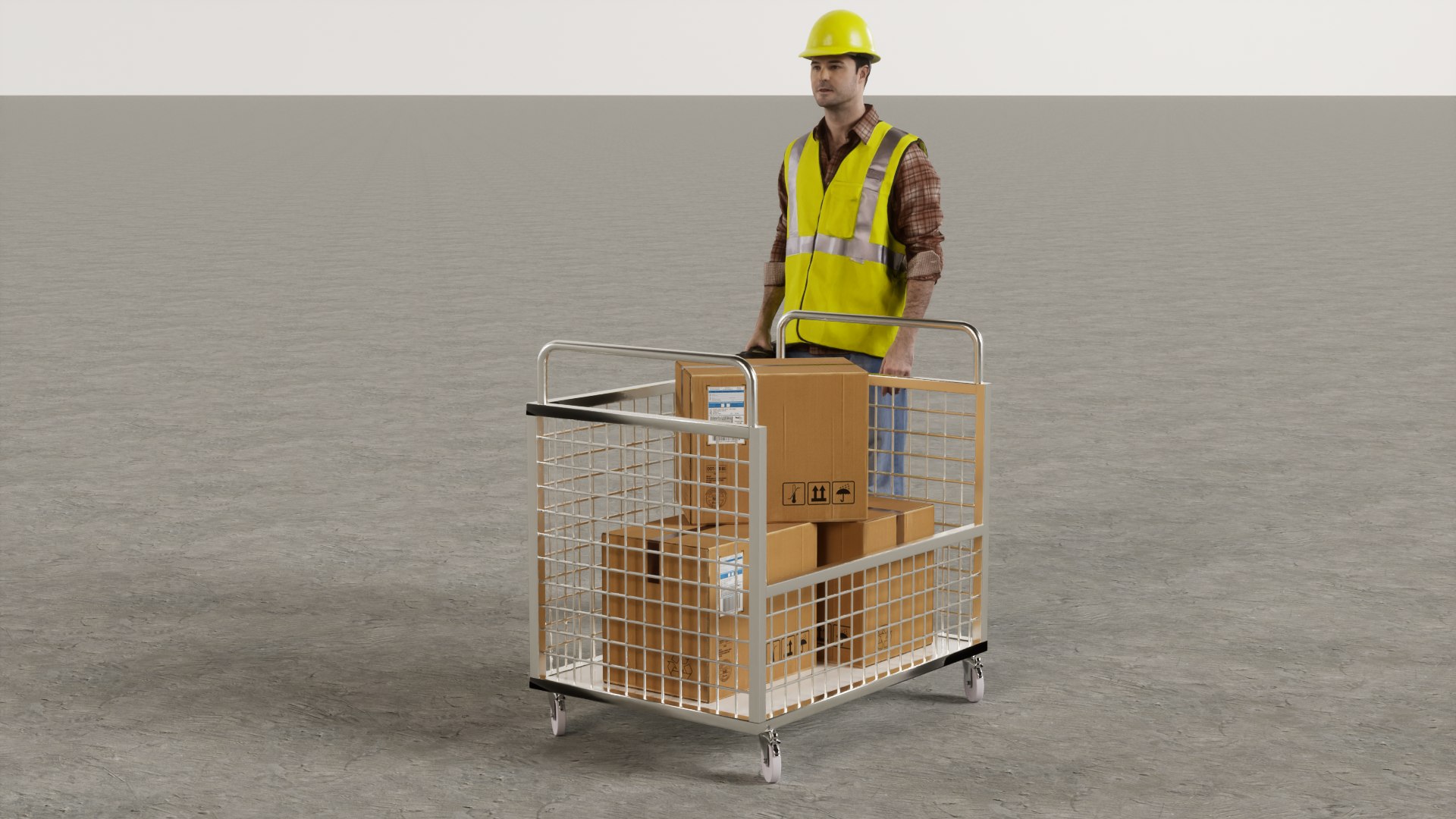 3D Industrial Goods Transport Trolley - TurboSquid 1923167