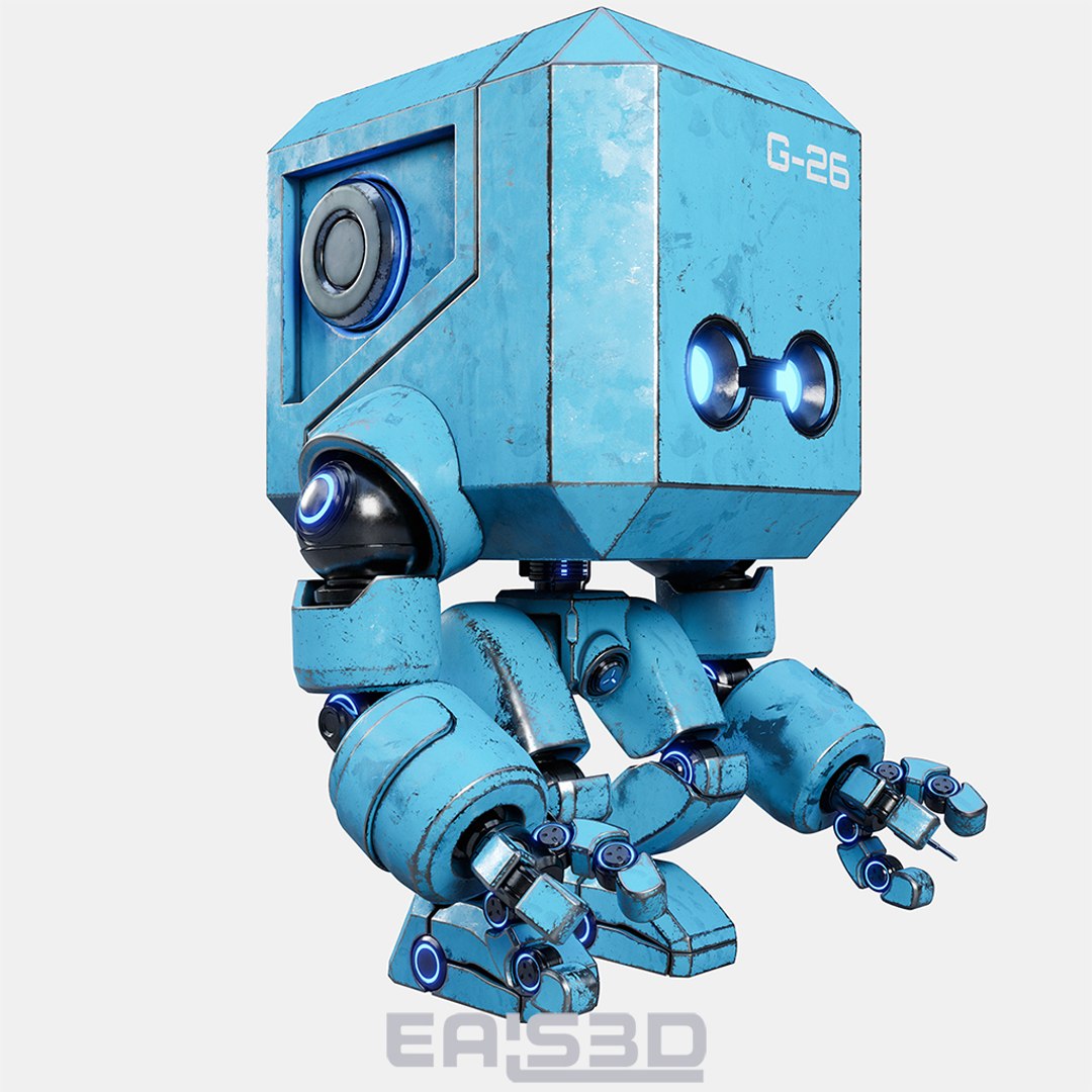 3D Cute Space Robot Rigged G-26 Ble - TurboSquid 2159376