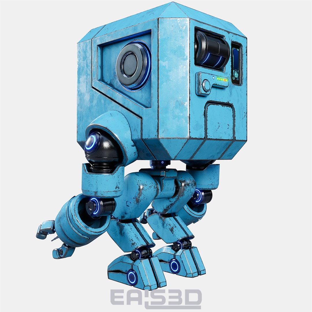 3D Cute Space Robot Rigged G-26 Ble - TurboSquid 2159376