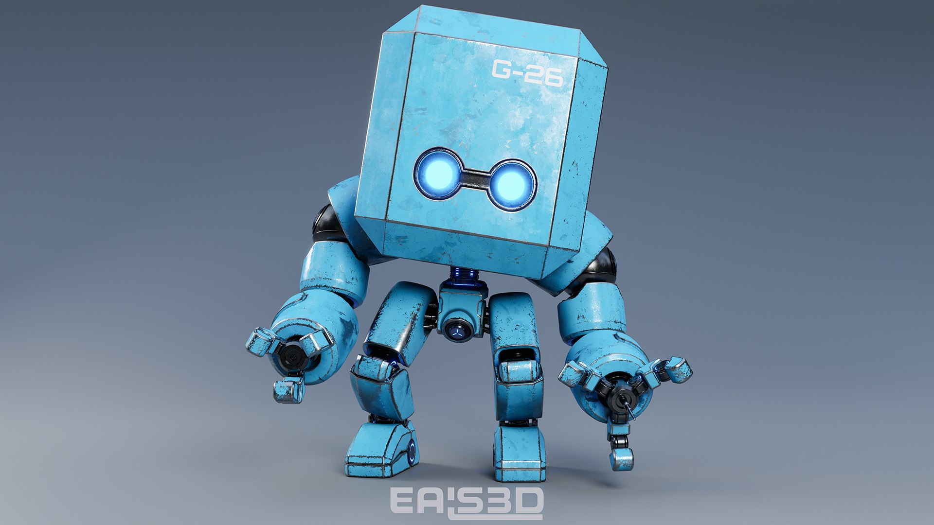 3D Cute Space Robot Rigged G-26 Ble - TurboSquid 2159376