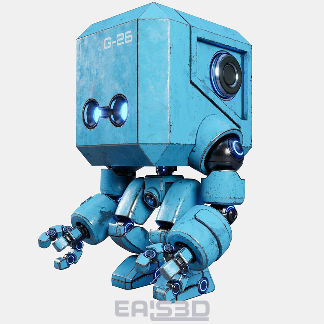3D Cute Space Robot Rigged G-26 Ble - TurboSquid 2159376