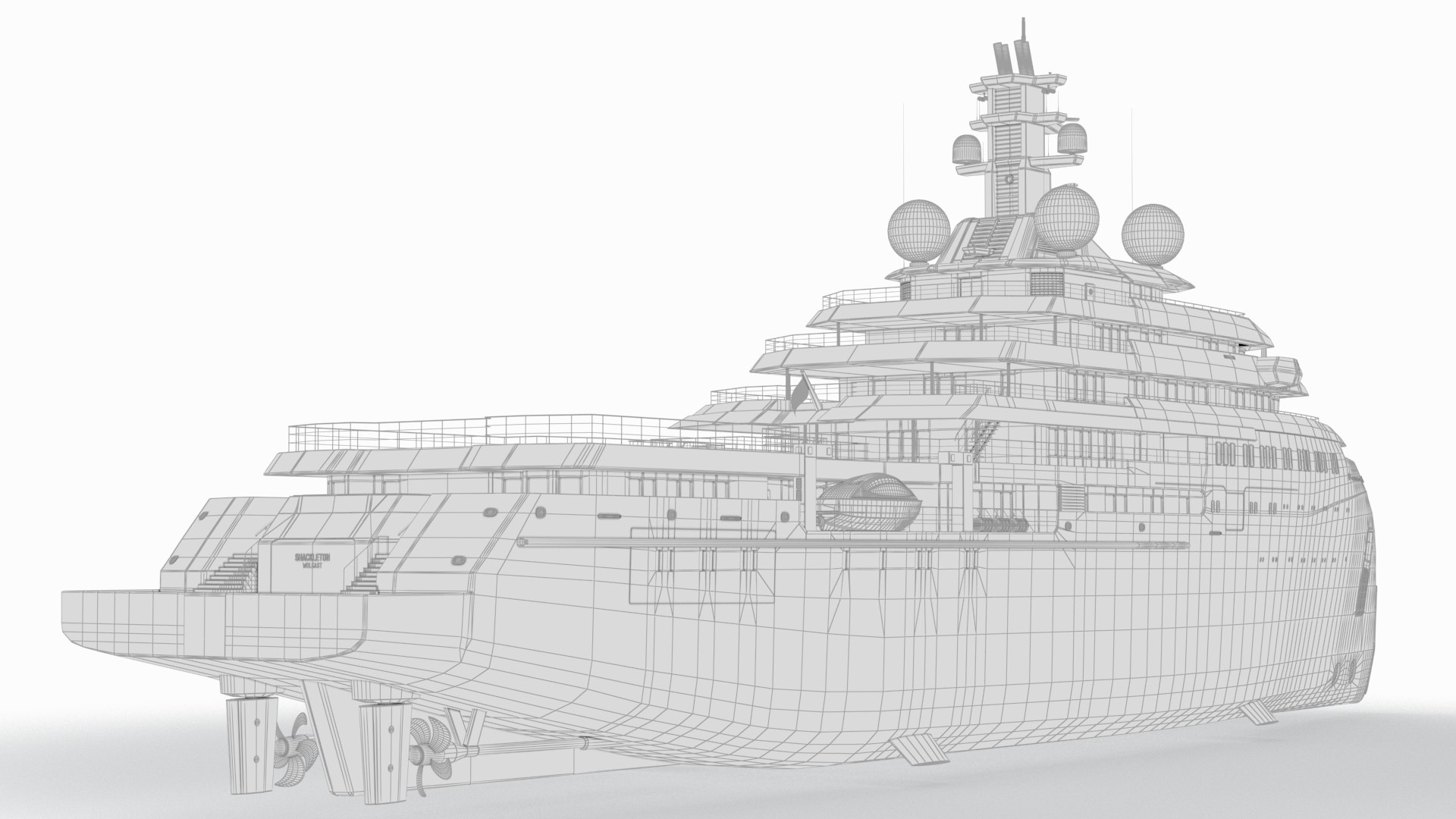 3D Lurssen IceCap Shackleton Explorer Superyacht Dynamic Simulation ...