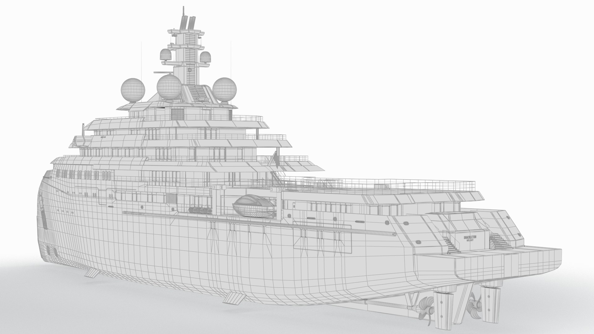 3D Lurssen IceCap Shackleton Explorer Superyacht Dynamic Simulation ...