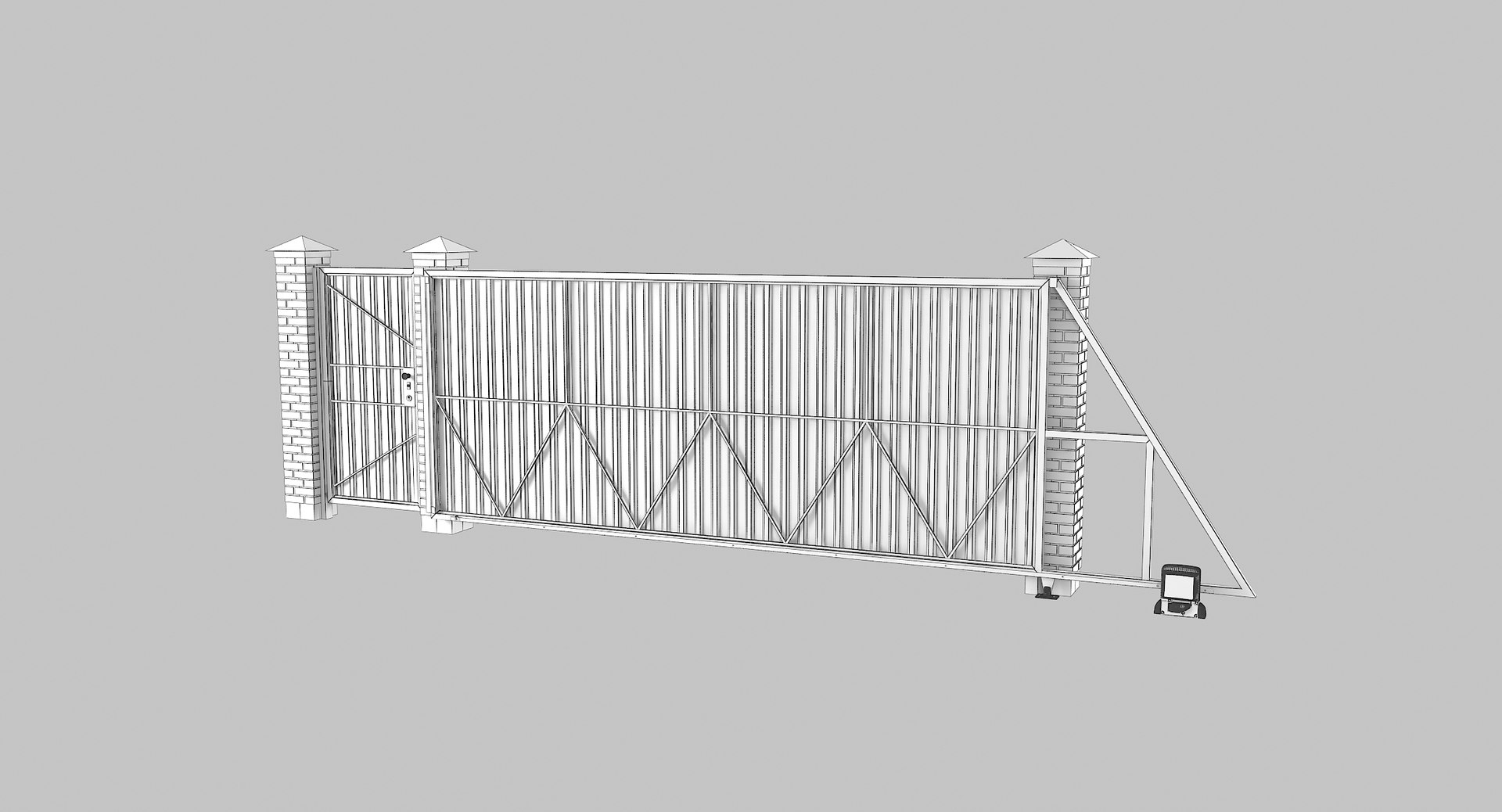 Sliding Driveway Gates 3D - TurboSquid 1163853
