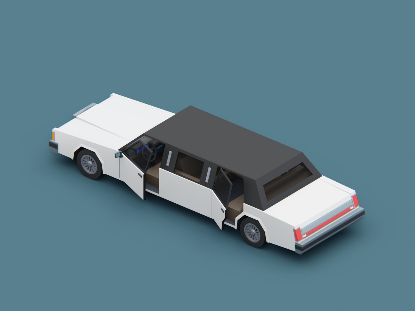 Stylized Cartoon Limousine 80s 3D - TurboSquid 1976844