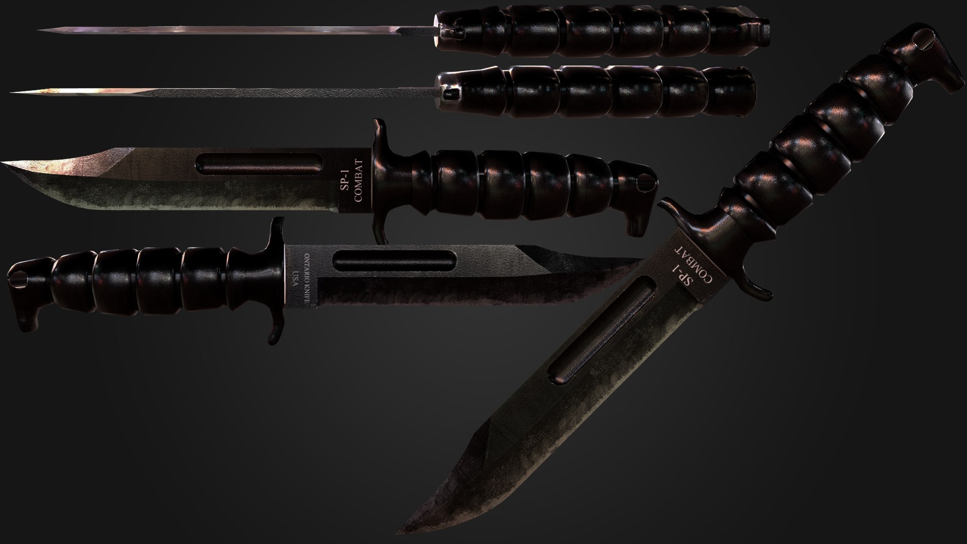 3D 20 Military Knife Pack Model - TurboSquid 1384660