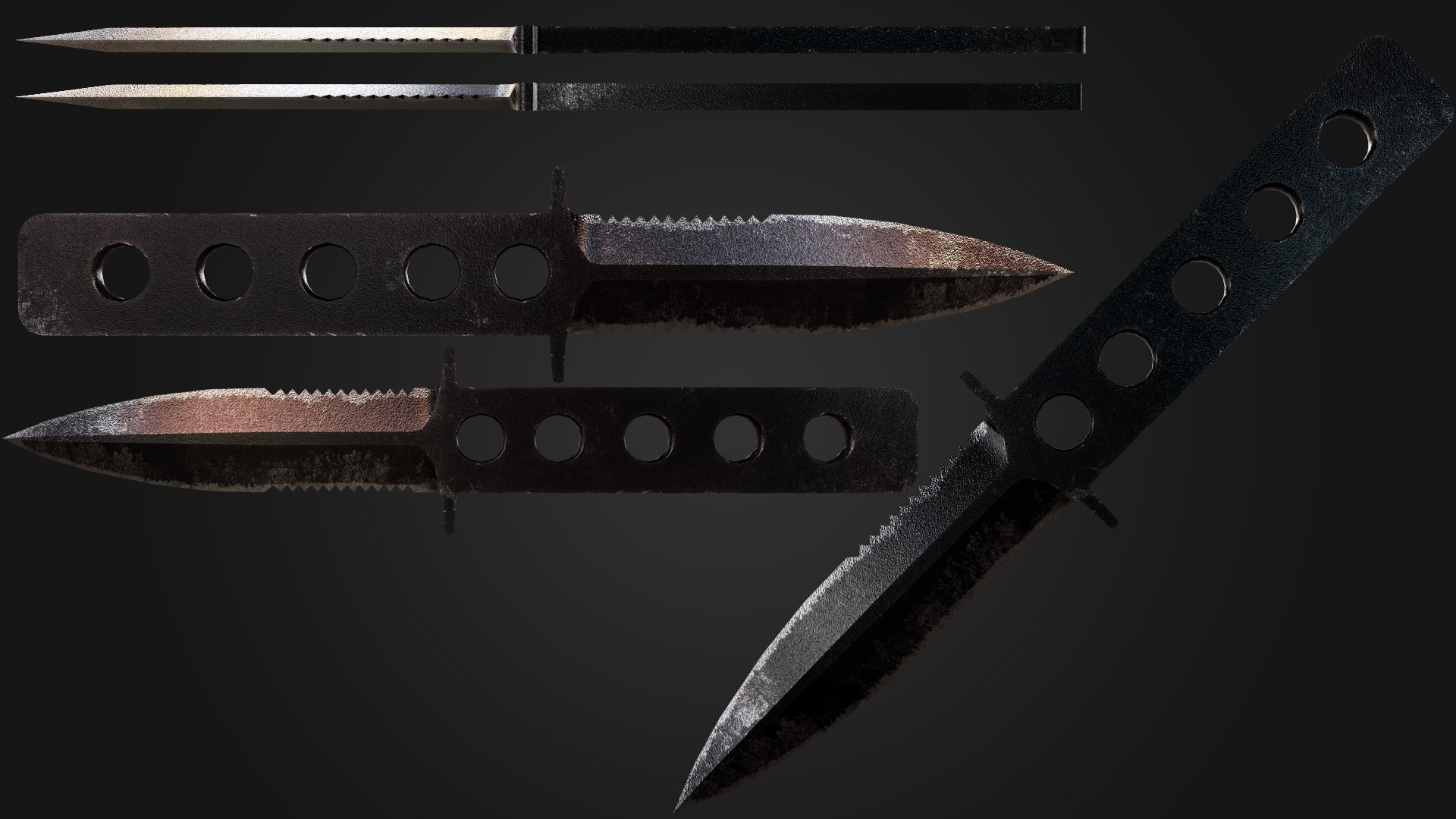 3D 20 Military Knife Pack Model - TurboSquid 1384660