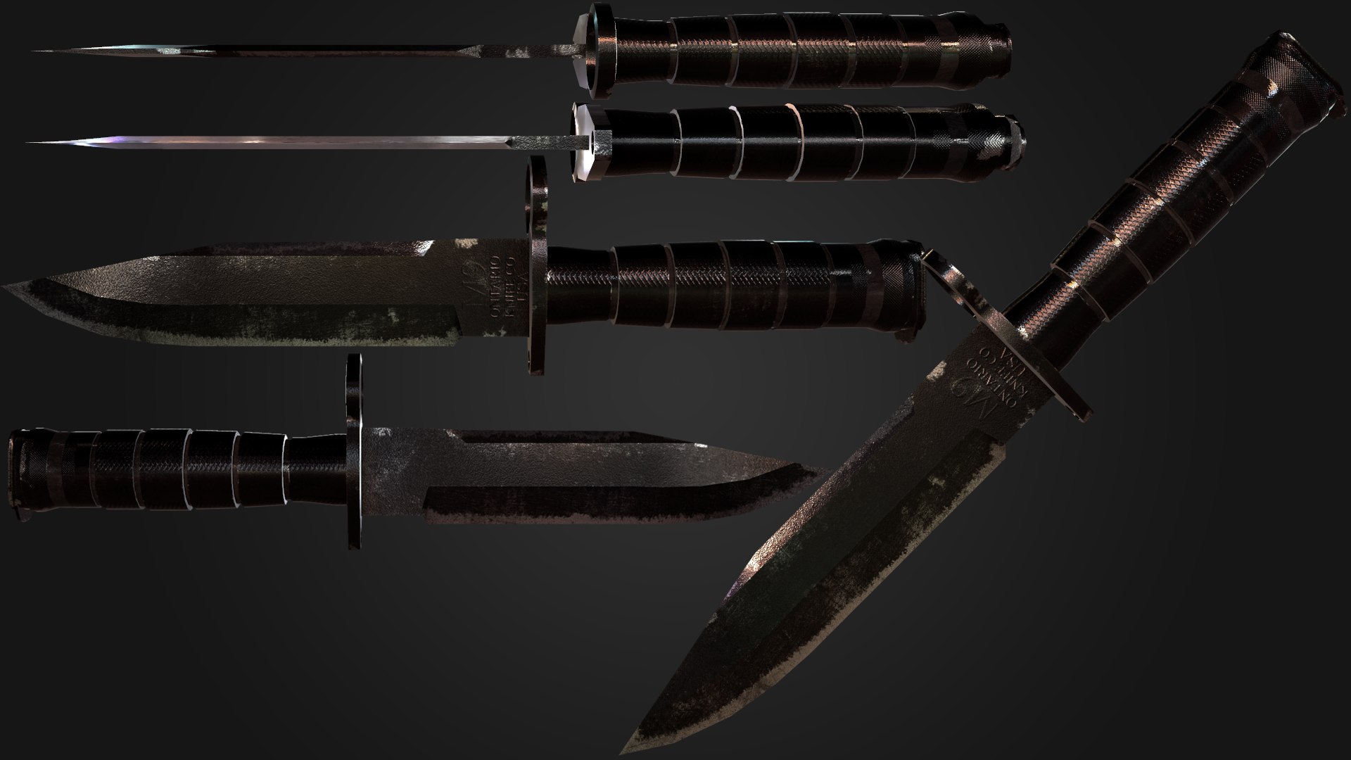 3D 20 Military Knife Pack Model - TurboSquid 1384660