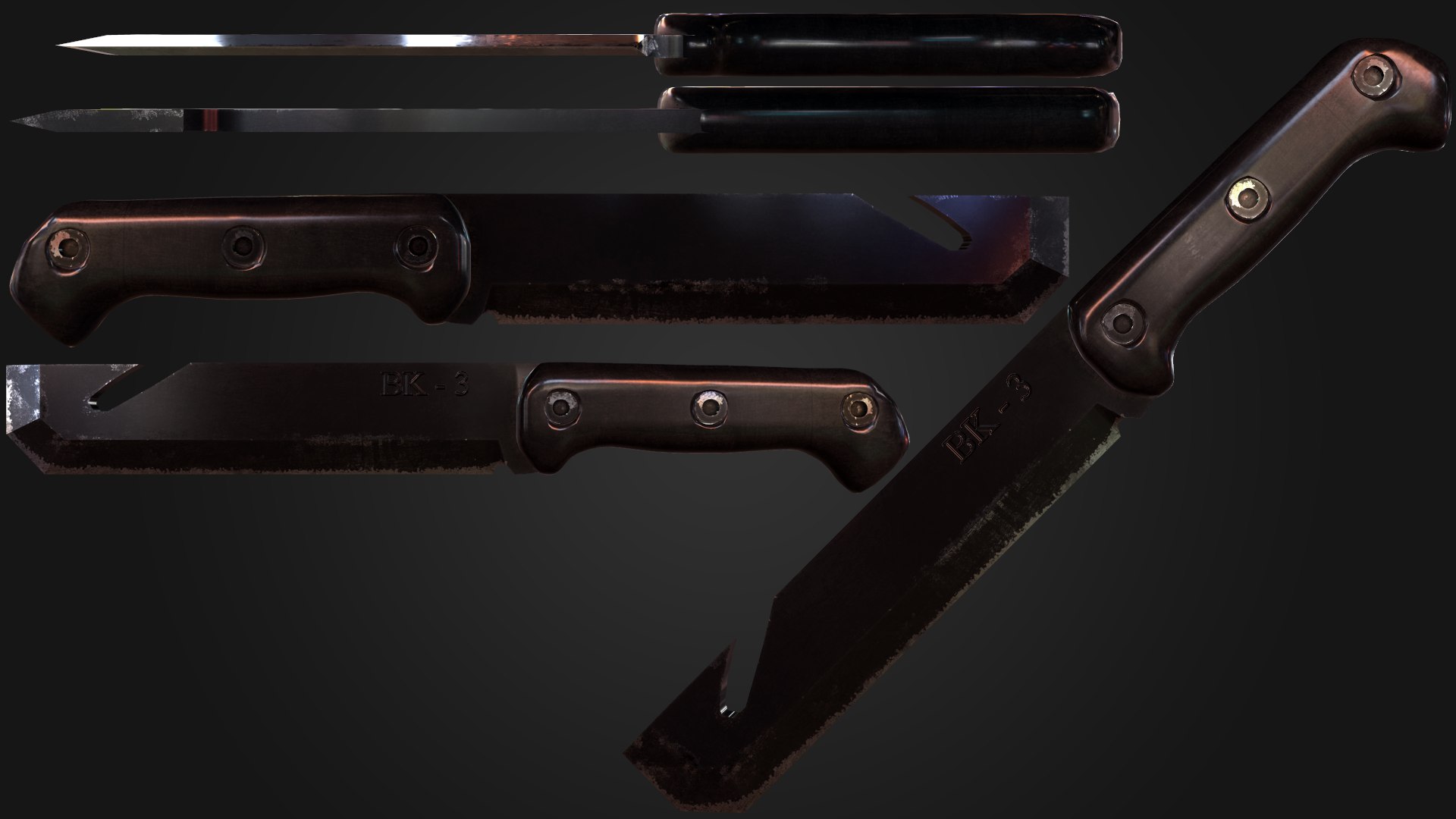 3D 20 Military Knife Pack Model - TurboSquid 1384660