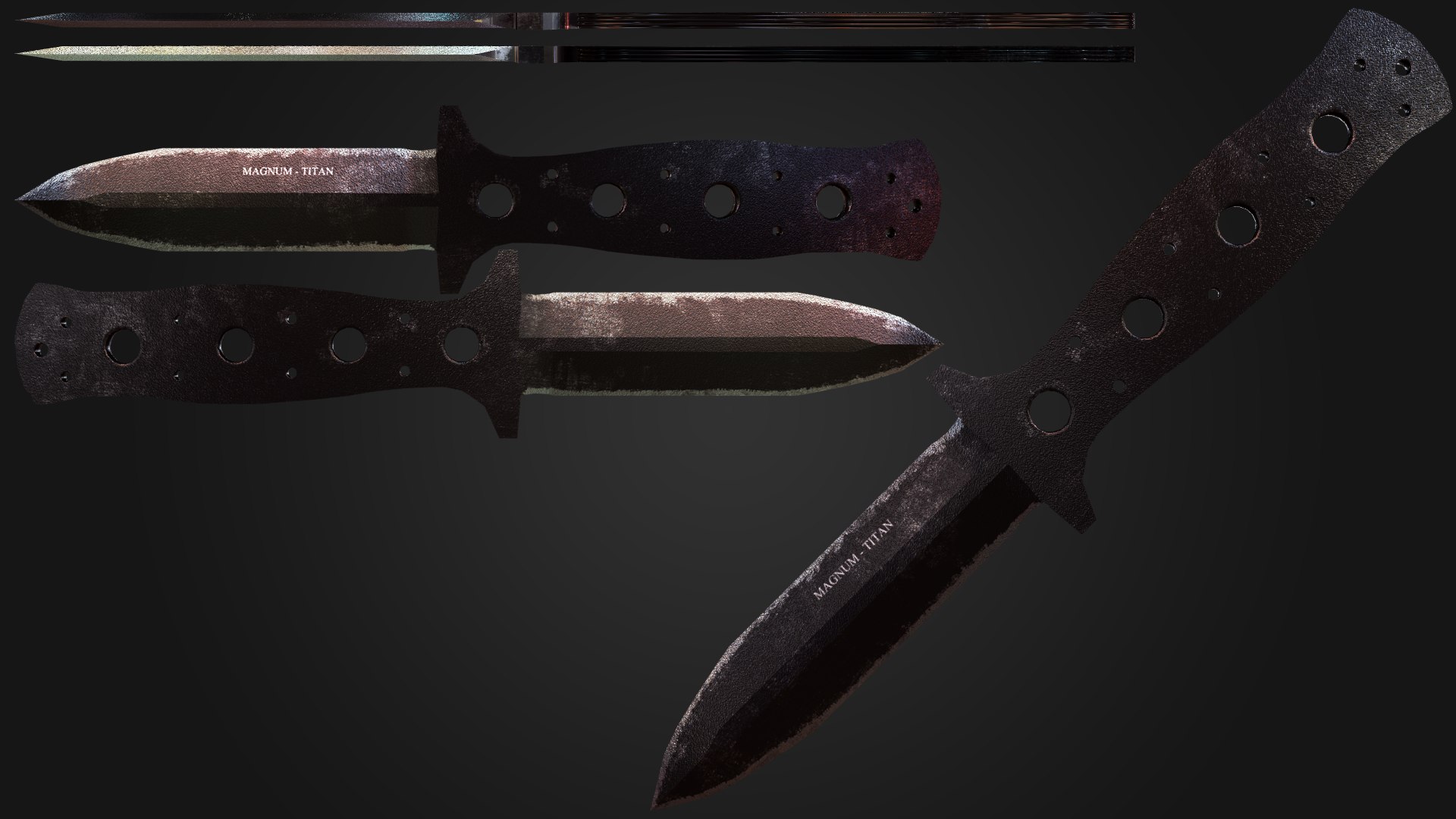 3D 20 Military Knife Pack Model - TurboSquid 1384660