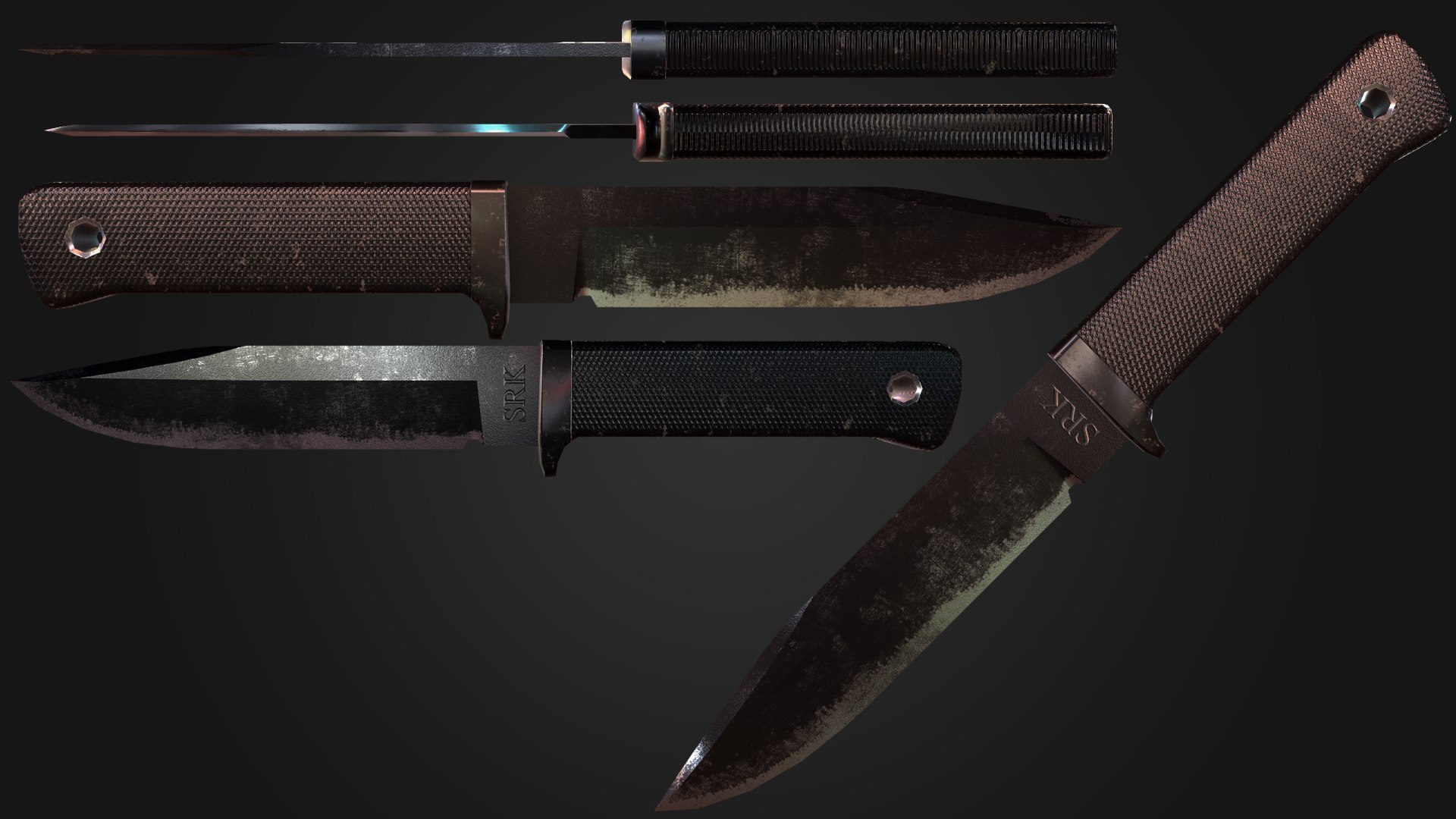 3D 20 Military Knife Pack Model - TurboSquid 1384660
