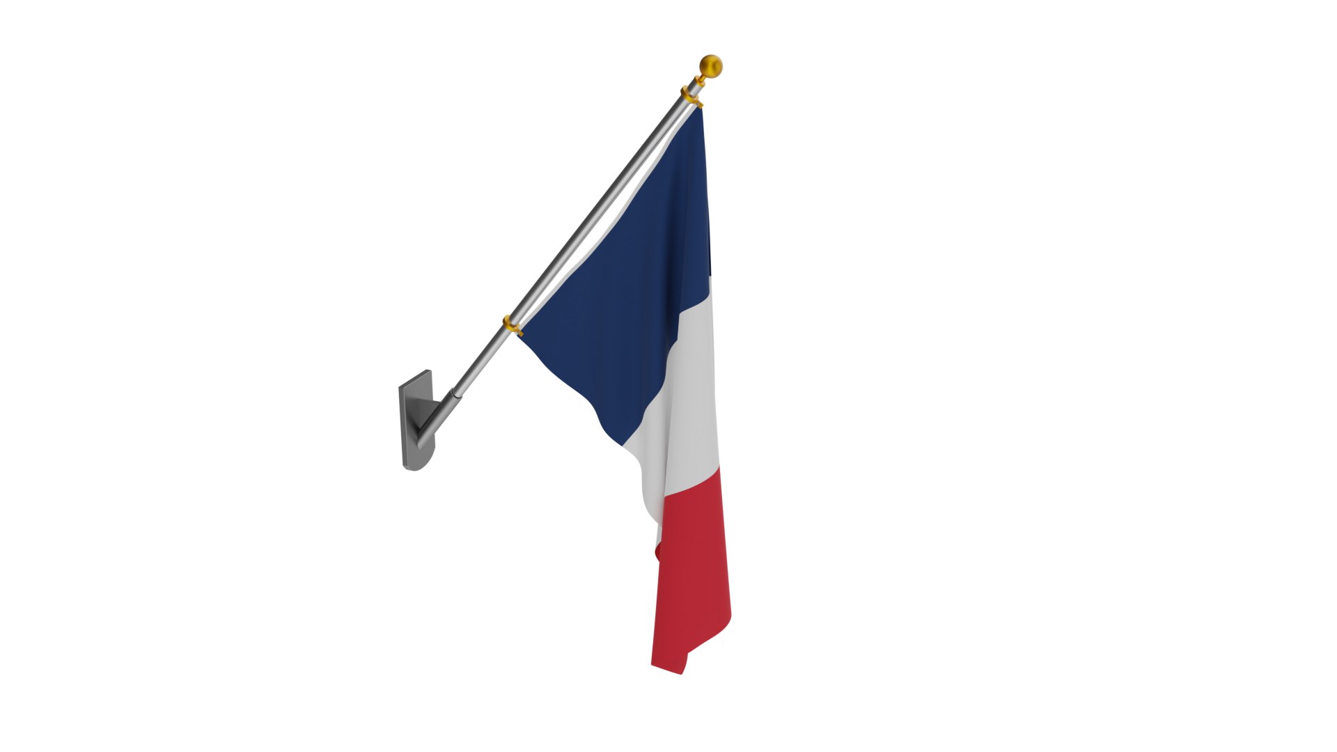 3D Model Wall Flag France V2 - TurboSquid 2228585