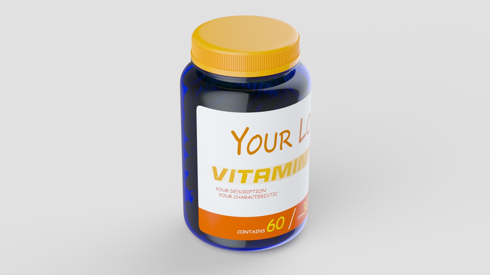 3D Vial Of Vitamins - TurboSquid 2050399