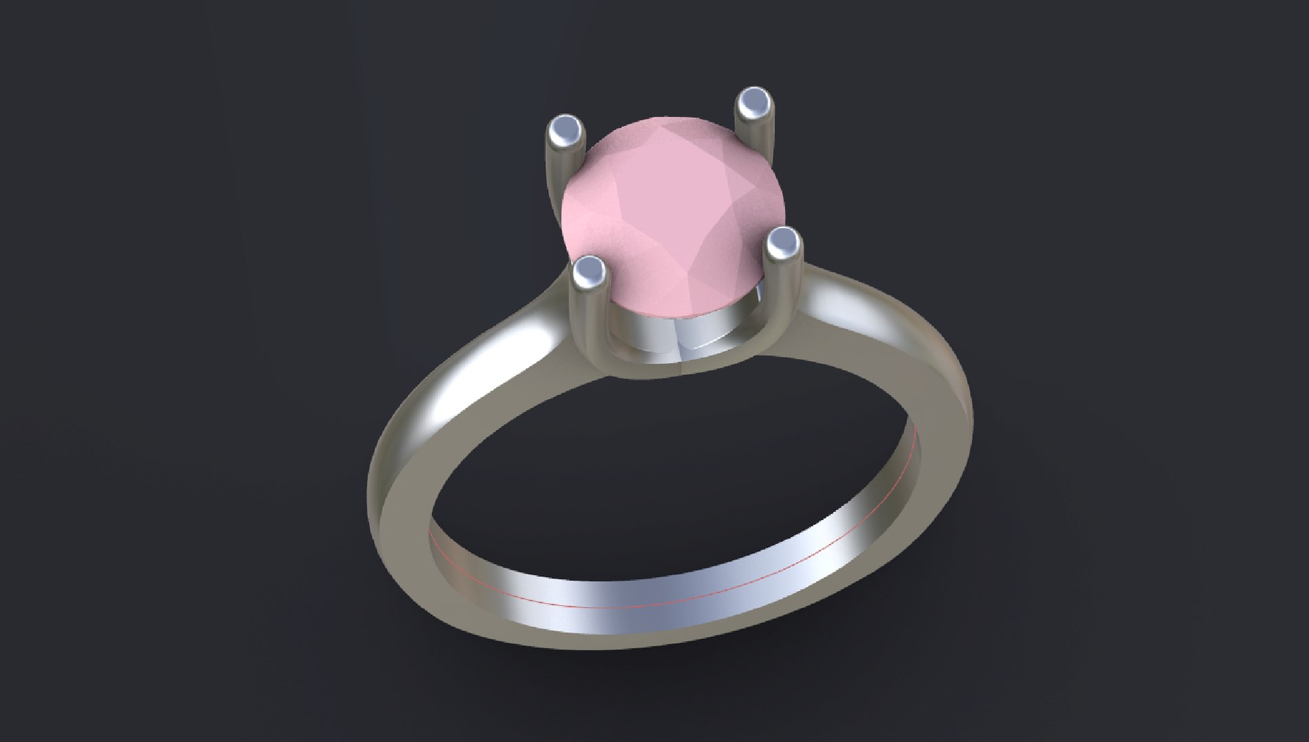 3D Model Engagement Ring With Gem Cnc Model Or Print 3D Print Model ...
