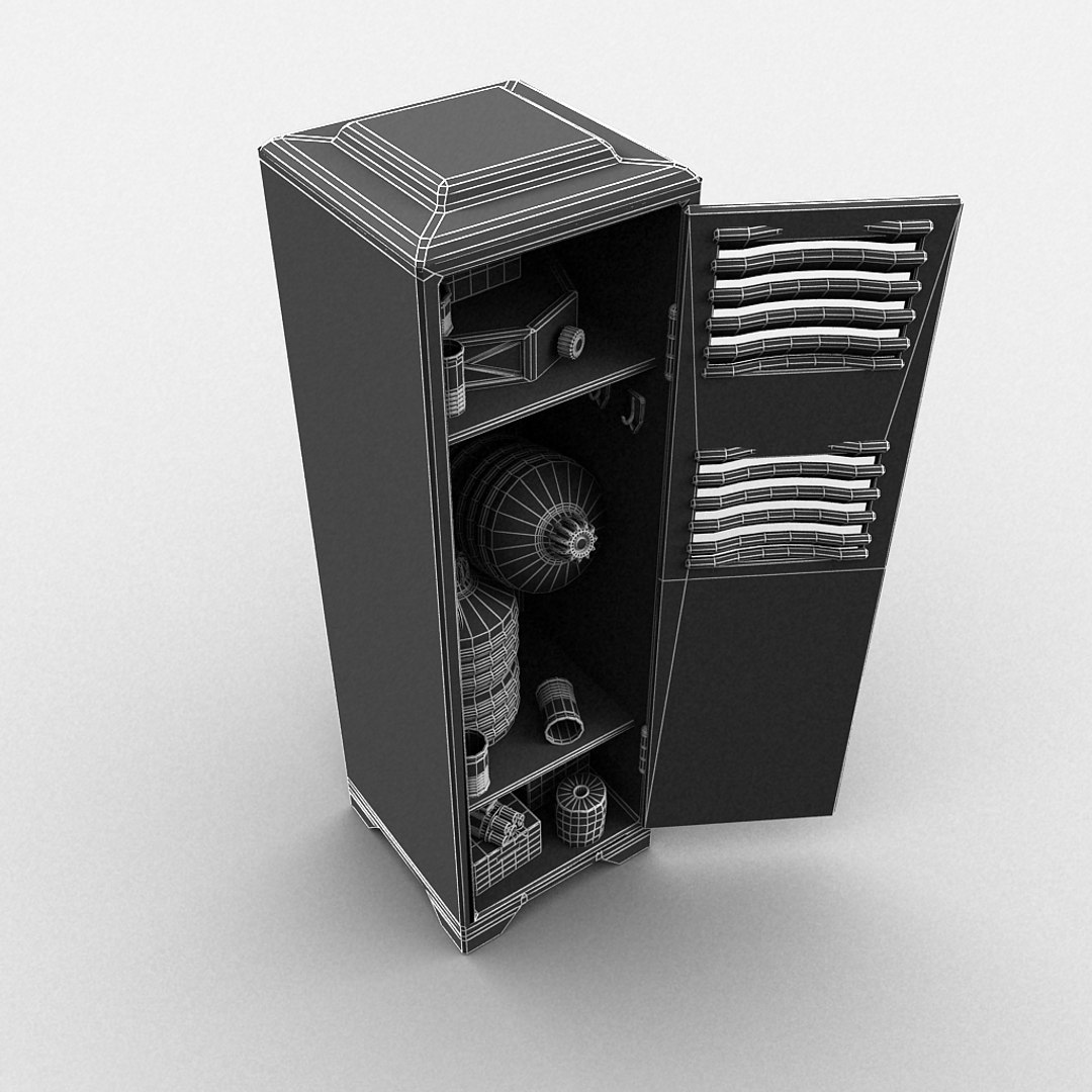 3d metal locker heavy model