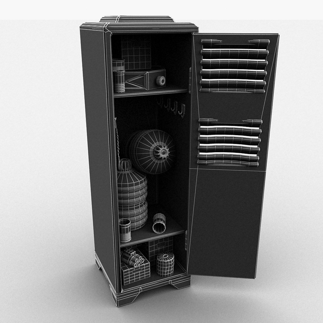 3d metal locker heavy model