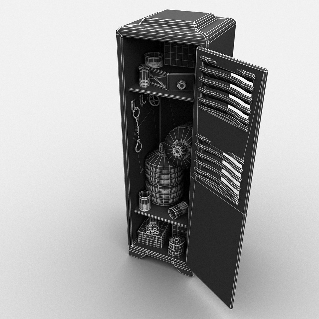 3d metal locker heavy model
