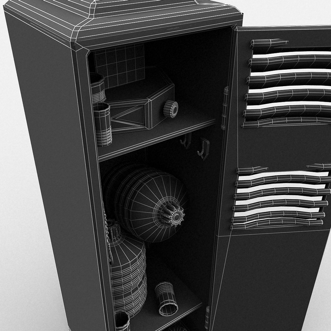 3d metal locker heavy model