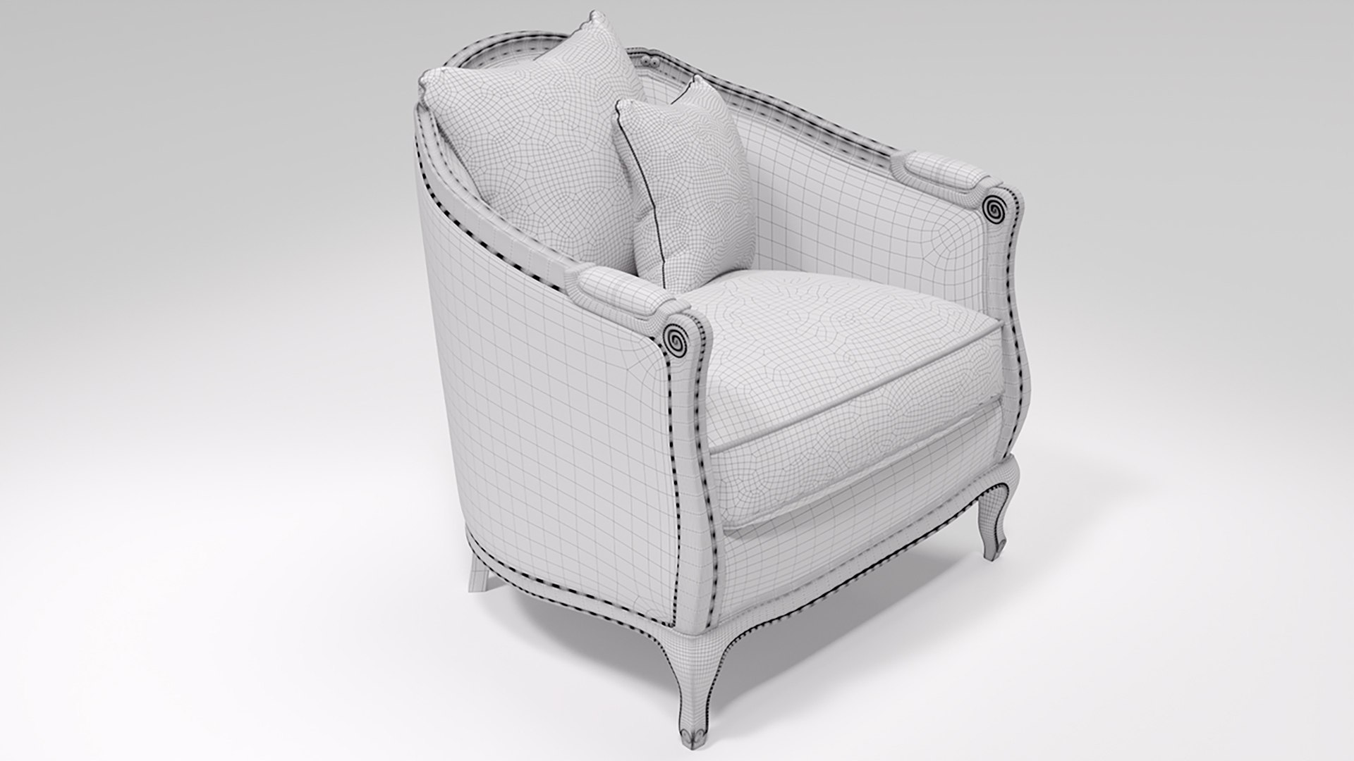 3D MINI ONDINE UPHOLSTERED SALON BENCH - TurboSquid 2006933