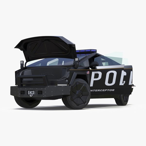 modelo 3d El coche de policía Tesla Cybertruck preparado para Cinema 4D ...