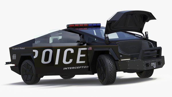 特斯拉 Cybertruck 警车已为 Cinema 4D 装配3D模型 - TurboSquid 2285035