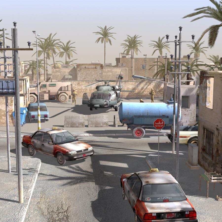 arab town war scenario 3d model