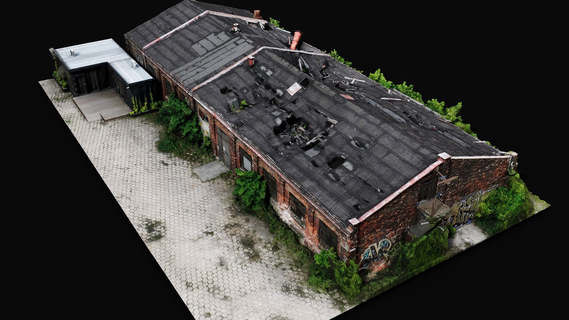 3D Ww2 Old Factory Bricks Destroyed Roof Photogrammetry - TurboSquid ...