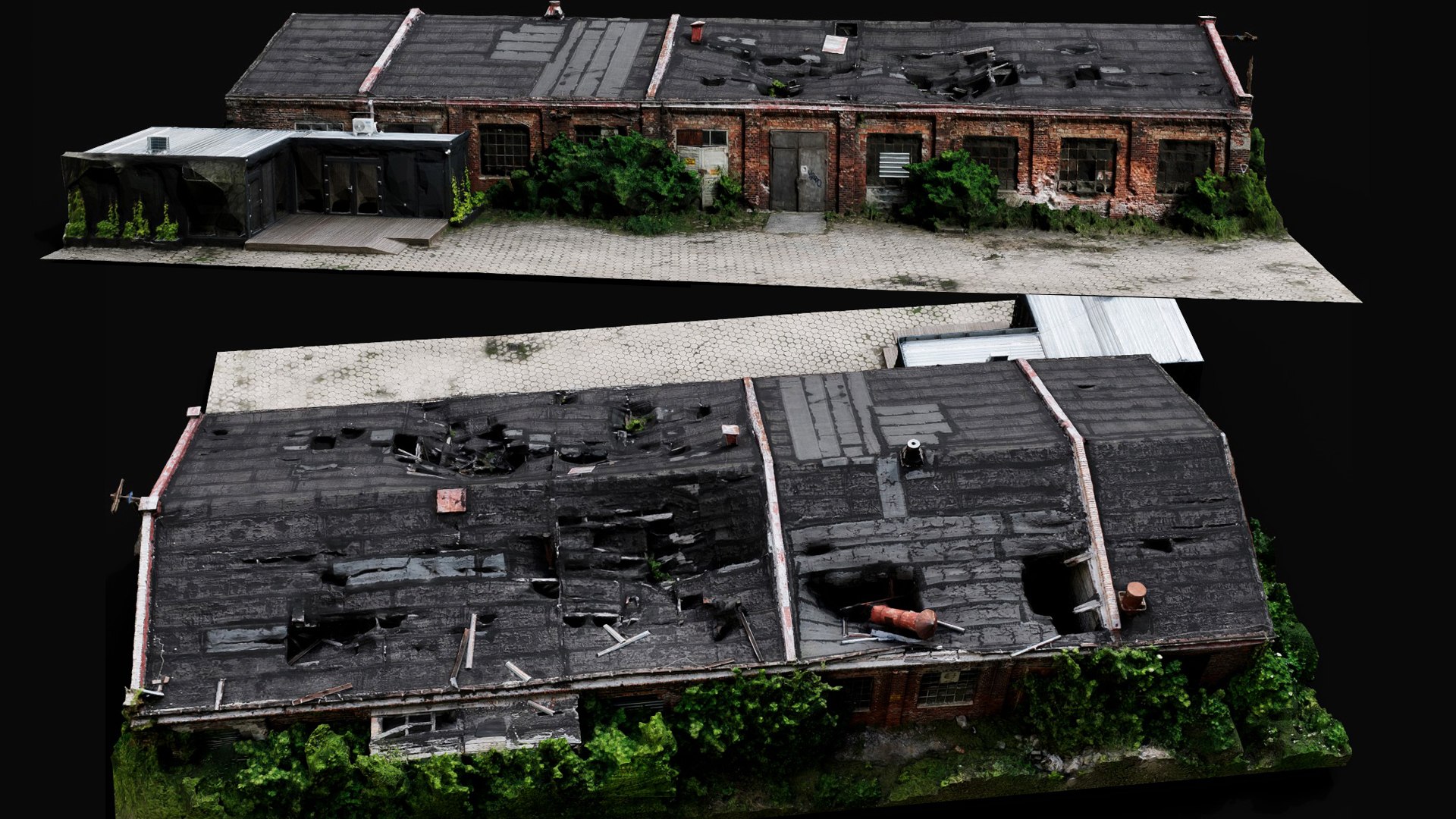 3D Ww2 Old Factory Bricks Destroyed Roof Photogrammetry - TurboSquid ...