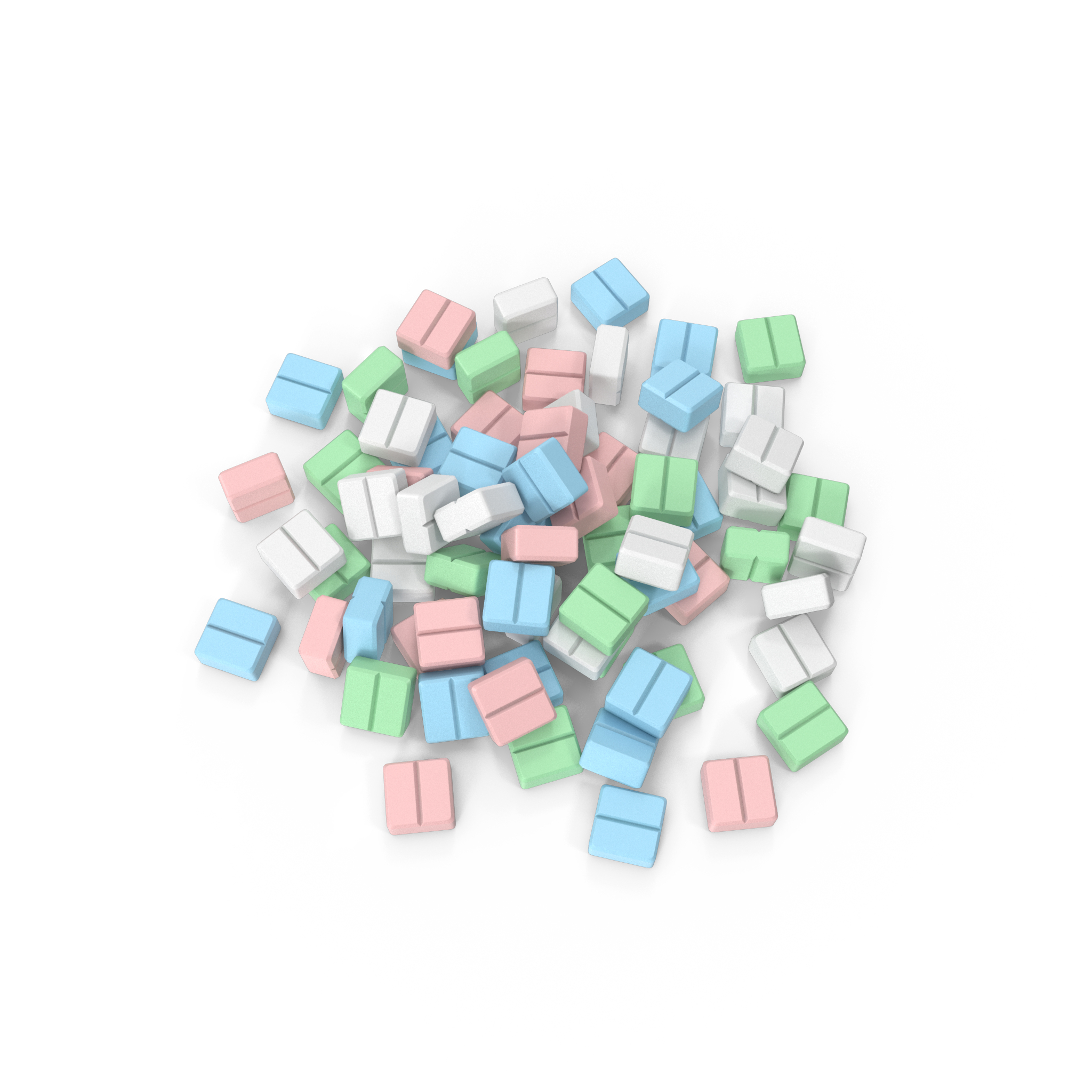 Pile Of Square Pills Collection 3D model - TurboSquid 1942791