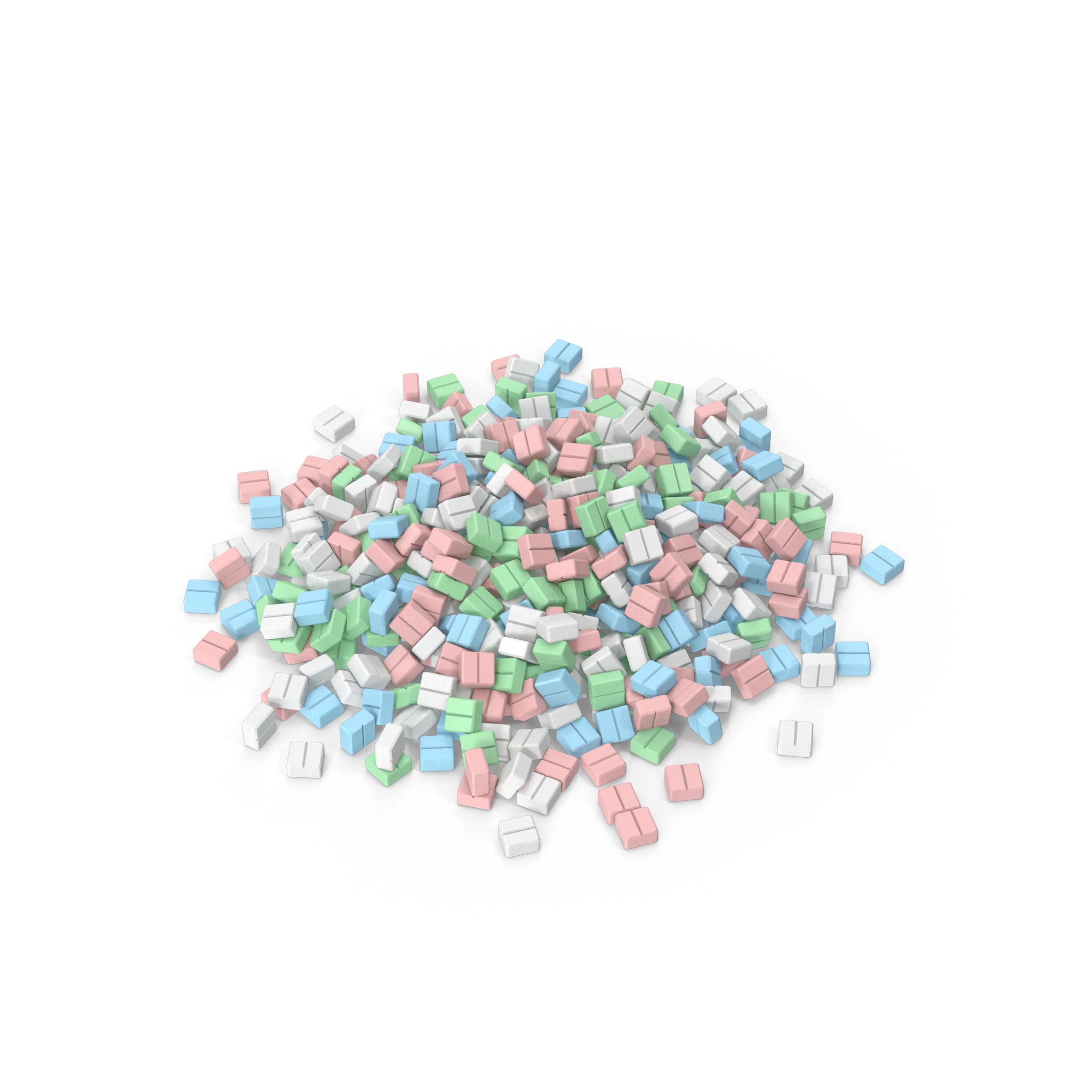 Pile Of Square Pills Collection 3D model - TurboSquid 1942791