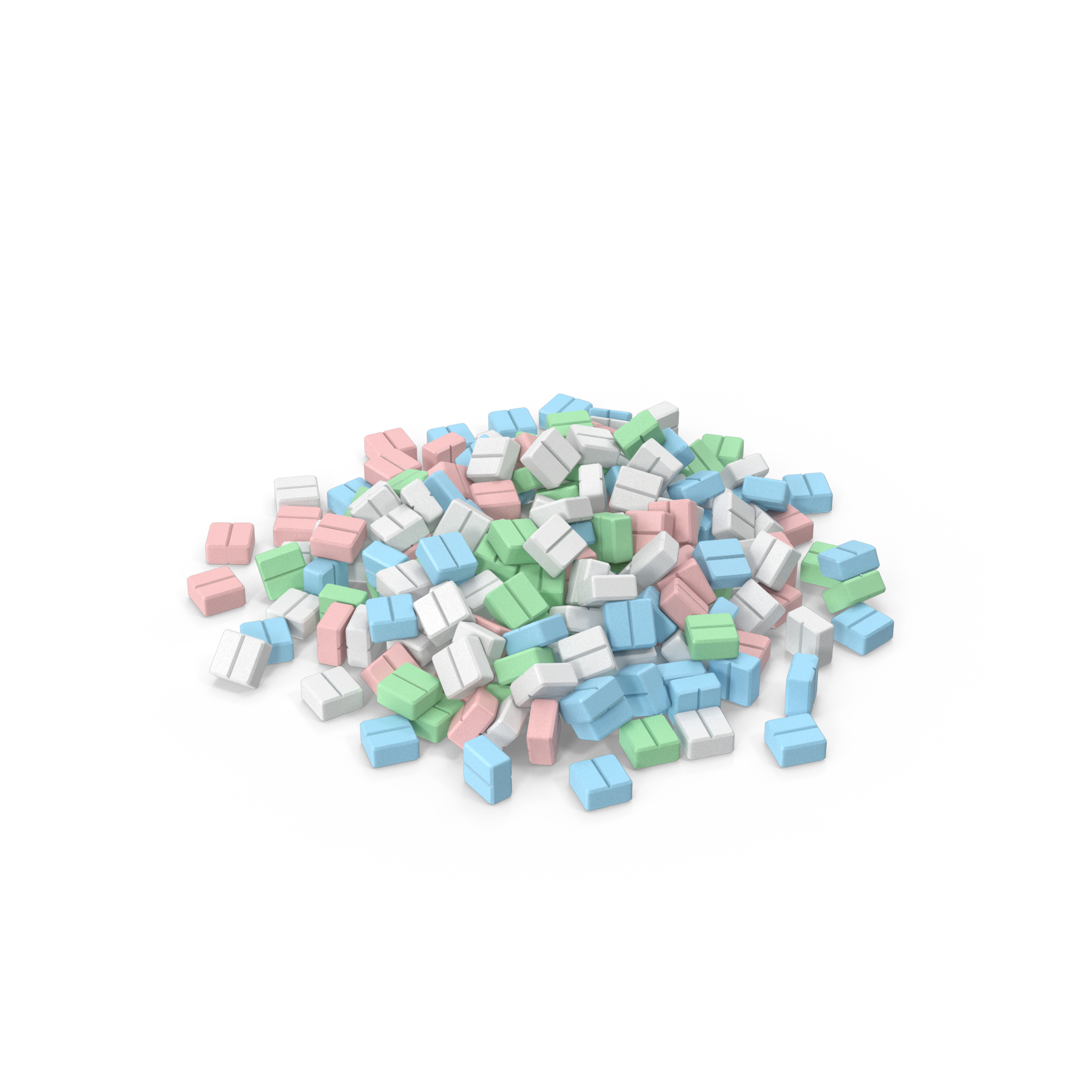 Pile Of Square Pills Collection 3D model - TurboSquid 1942791