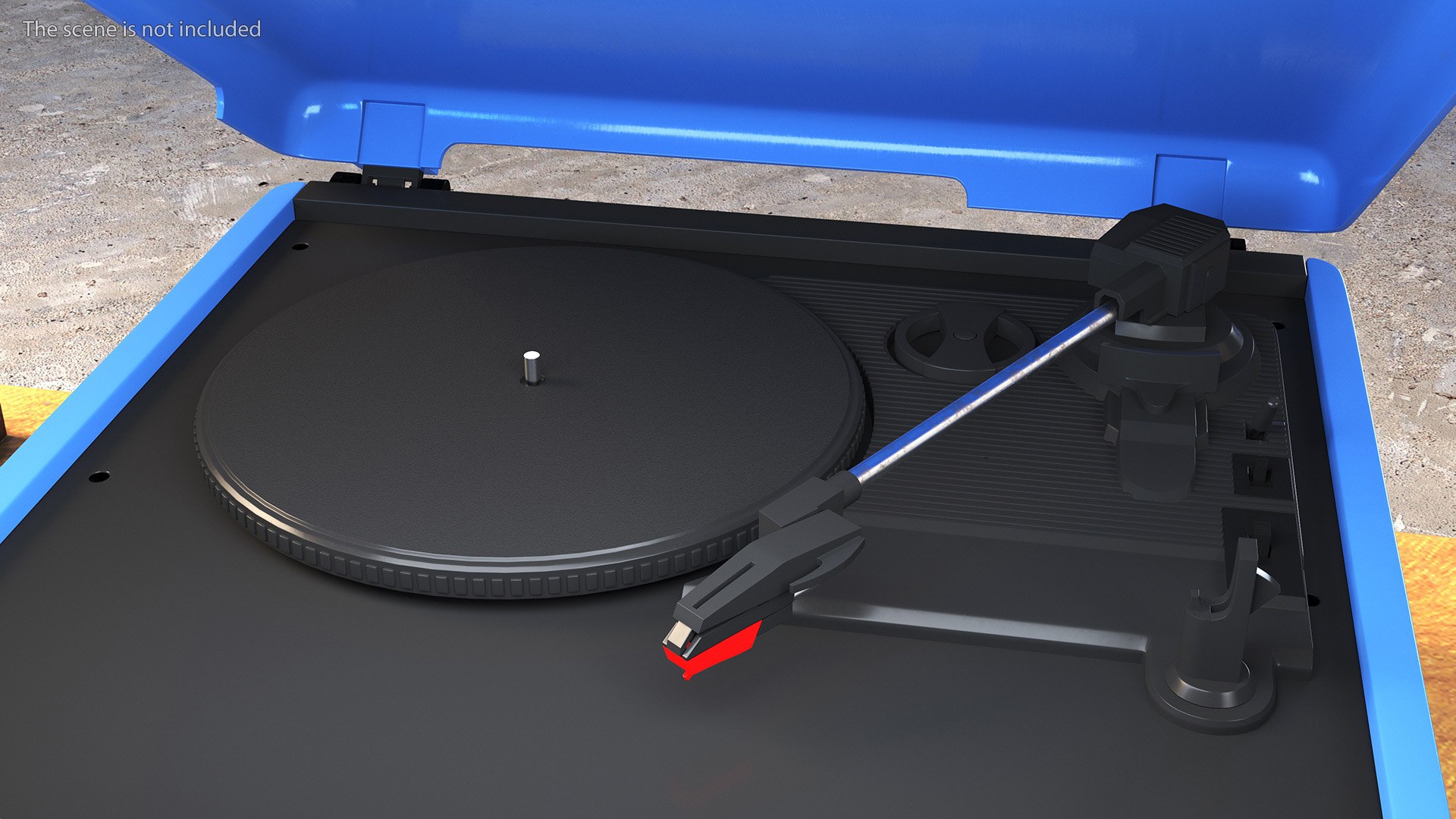 3D Model Victrola Blue Retro Turntable - TurboSquid 2068963